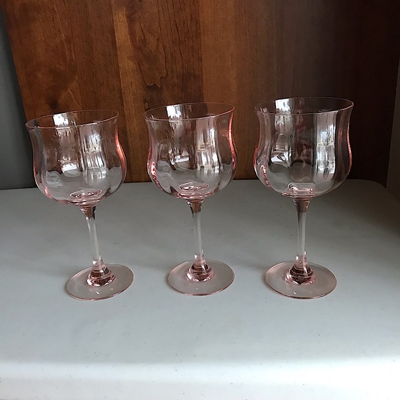 Dining | Set Of 3 Tiffinfranciscan American Manor Pink Crystal Tulip ...